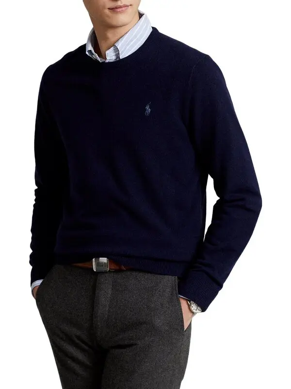 Polo Ralph Lauren Crew Neck Long Sleeve Sweater With Logo Detail - Black