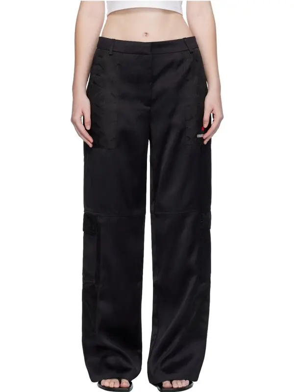 Casablanca Logo Embroidered Patch Casual Pants - Black