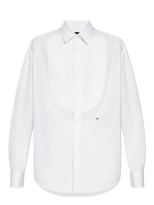 Dsquared2 Logo Embroidered Long-sleeved Shirt - White
