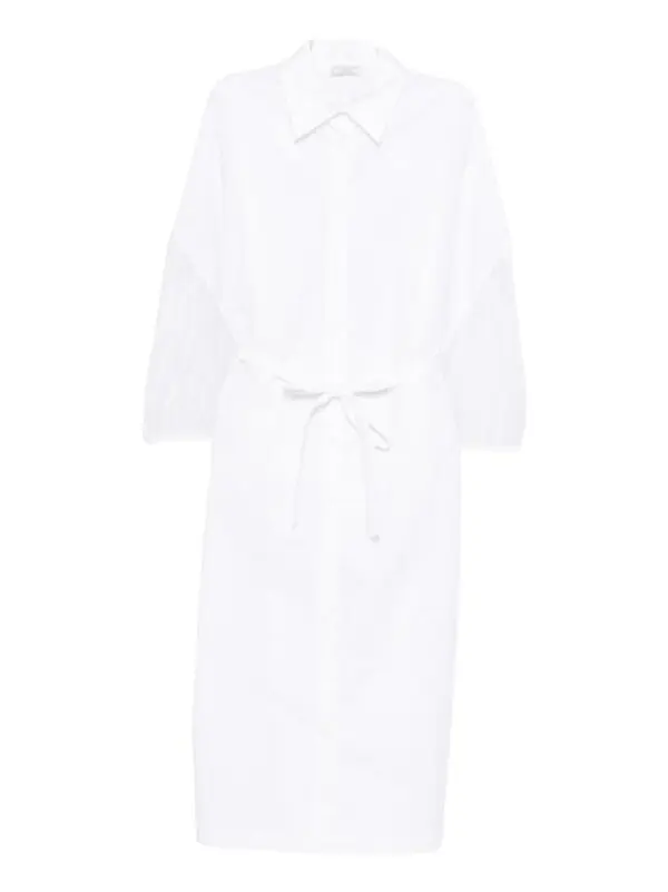Peserico Shirt Dress With Organza Sleeves - White