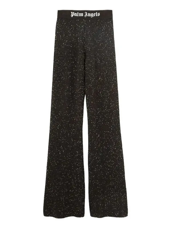Palm Angels Embellished Flared Pants - Black