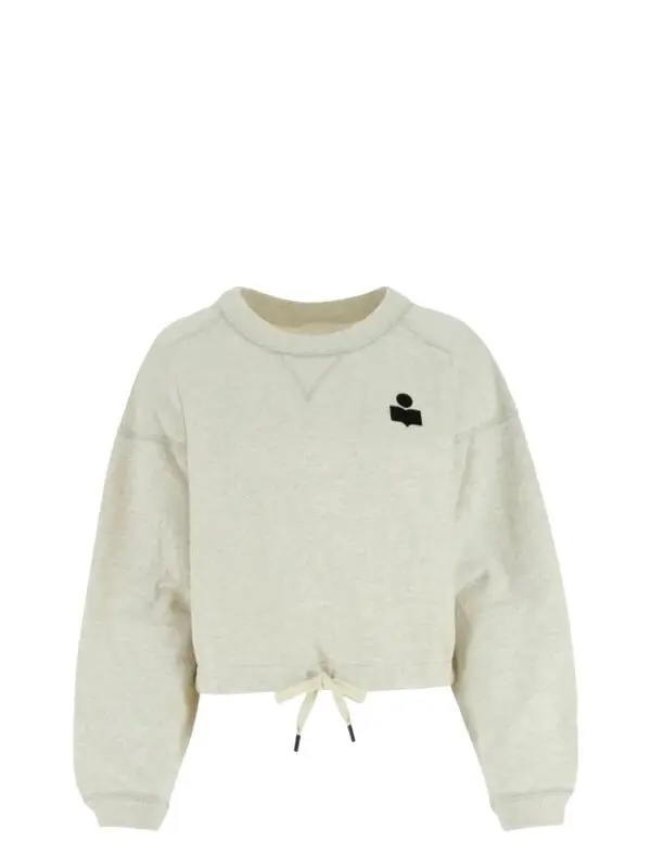 Isabel Marant Étoile Cropped Drawstring Sweatshirt With Logo - No