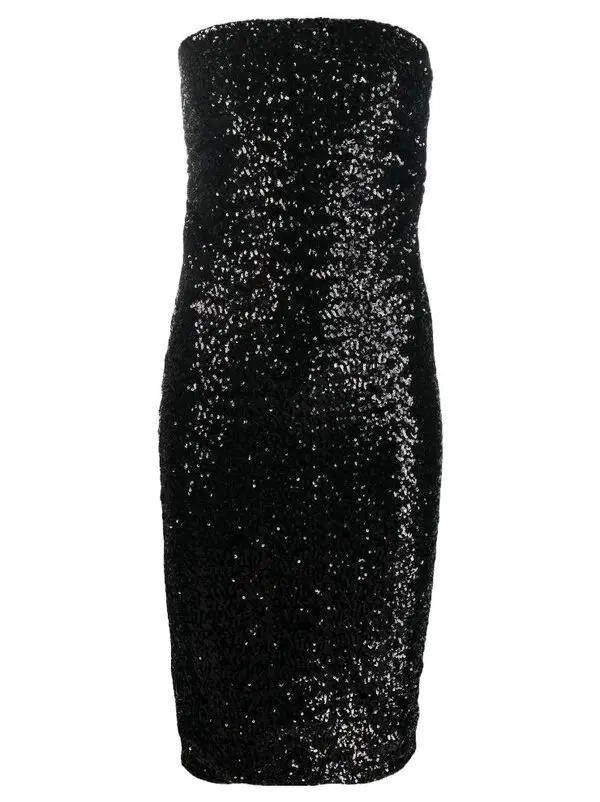 P.a.r.o.s.h Sequined Off-shoulder Dress - Black