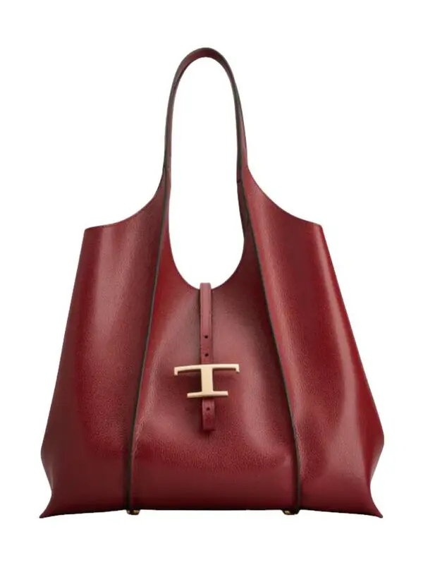 TOD'S T-logo Leather Shoulder Bag - Red