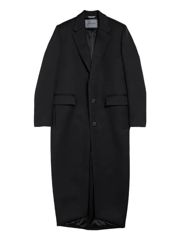 Balenciaga Single-breasted Long Coat - Black