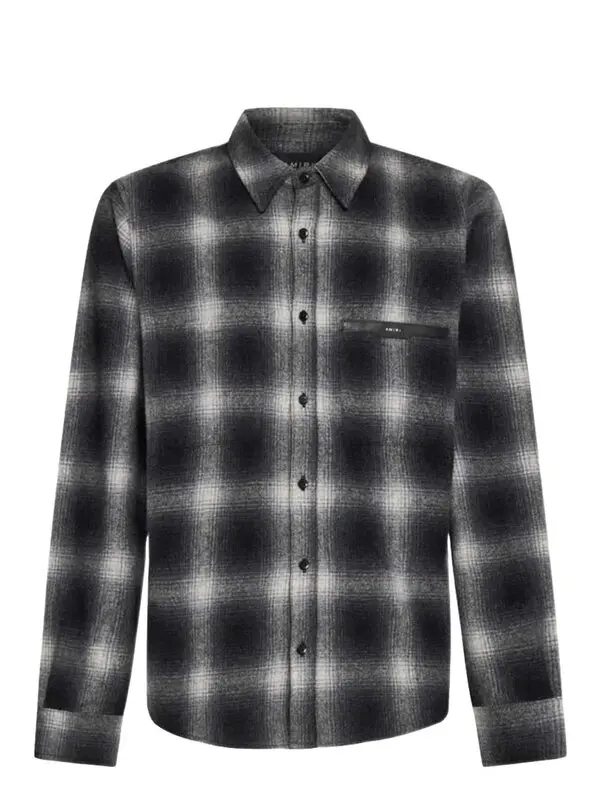 Amiri Logo-patch Check-print Shirt - Black