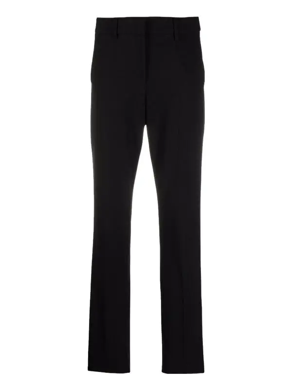 Emporio Armani High-waisted Tapered Trousers - Black