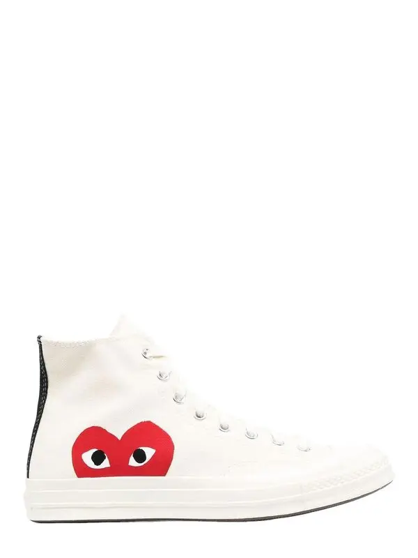 Play Comme Des Garcon X Converse Chuck Taylor High-top Sneakers - White