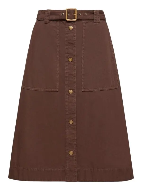 Moncler Belted Knee-length Skirt - Wine Red