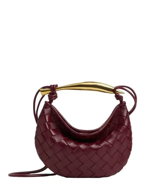 Bottega Veneta Baby Sardine Woven Leather Bag - Barolo