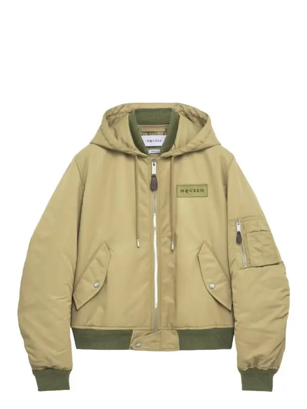 Alexander McQueen Hooded Bomber Jacket - Light Brown
