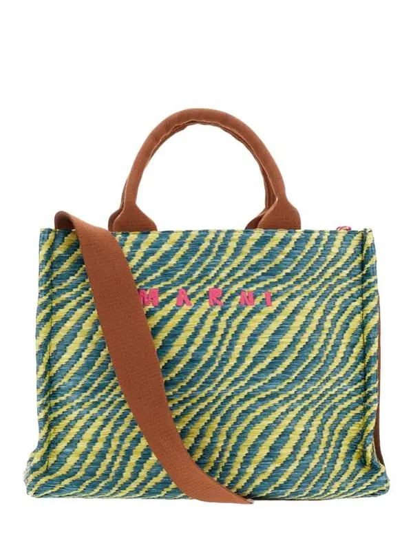 Marni Logo-embroidered Tote Bag - Multicolor