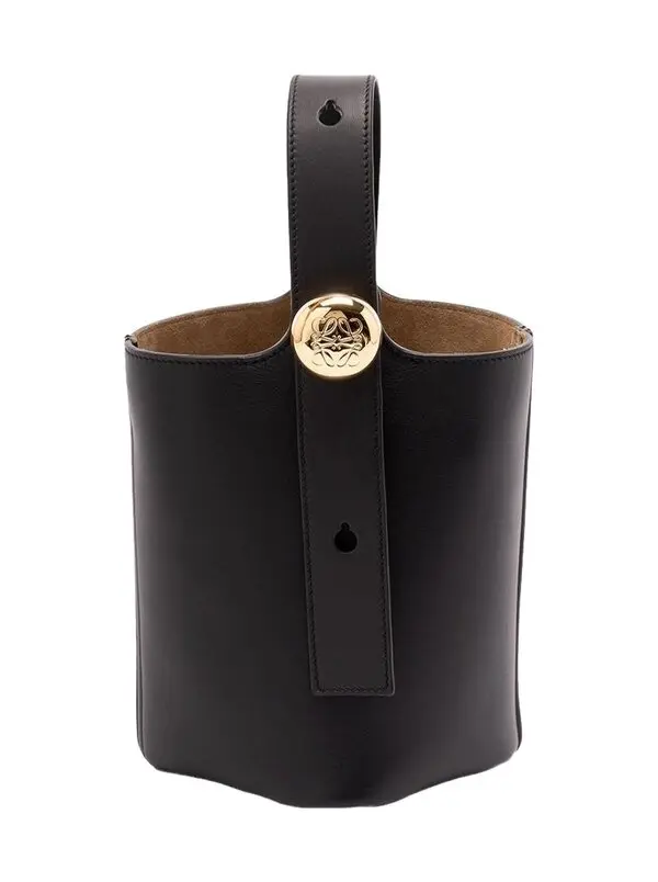 Loewe Logo Plaque Mini Bucket Bag - Black
