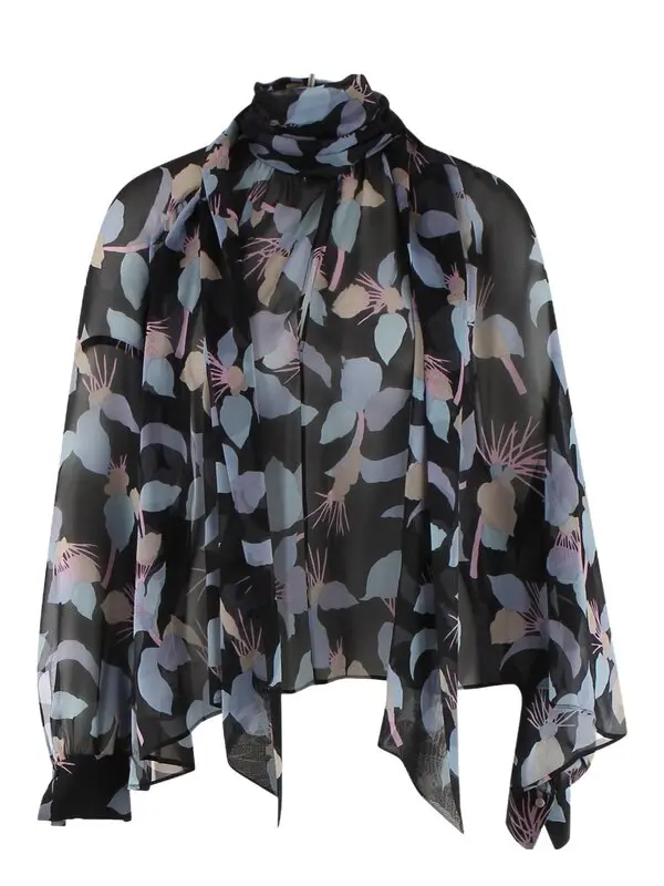 Chloé Patterned Silk Blouse - Black