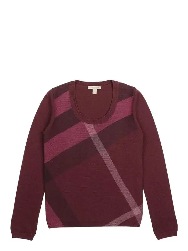 Burberry Round Neck Long-sleeved Pullover - Red