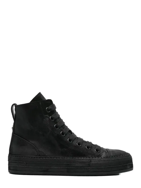 ANN DEMEULEMEESTER Coated-finish High Top Sneakers - Black