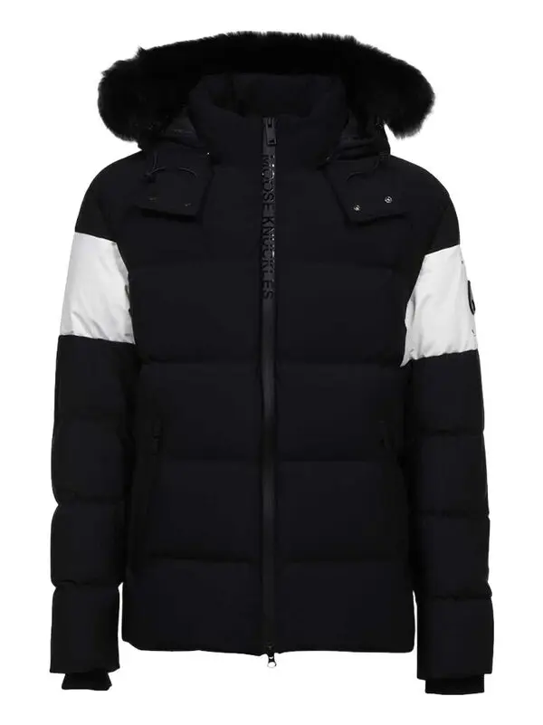 Moose Knuckles Strikers Row Hooded Down Jacket - Black