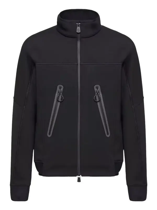 Moncler Logo Zip-up Sweatshirt - Black