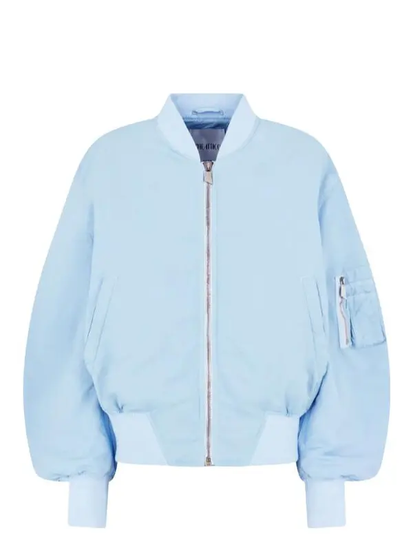 Attico Anja Zip Bomber Jacket - Baby Blue