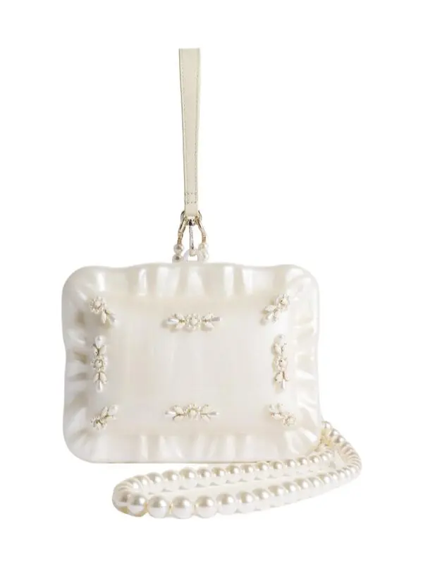 Simone Rocha Embellished Pillow Clutch - White