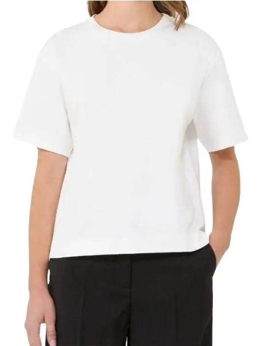 Max Mara Crew-neck T-shirt With Side Slits - White