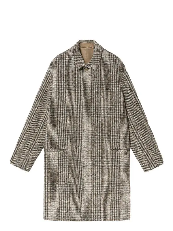 Isabel Marant Étoile Franco Coat In Checked Wool Blend - Beige