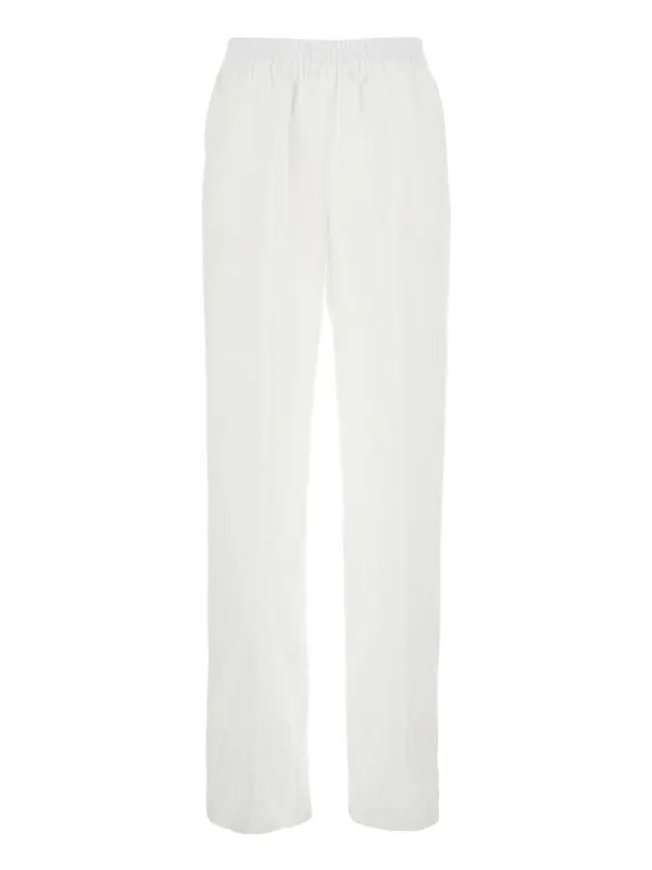 Eleventy Elastic Waist Relaxed Fit Pants - White