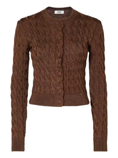 Fendi Viscose Cardigan - Brown