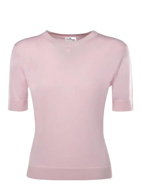 COURREGES Short-sleeved Sweater - Pink