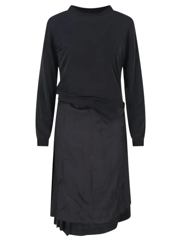 MAISON MARGIELA Long Sleeve Crewneck Dress - Black