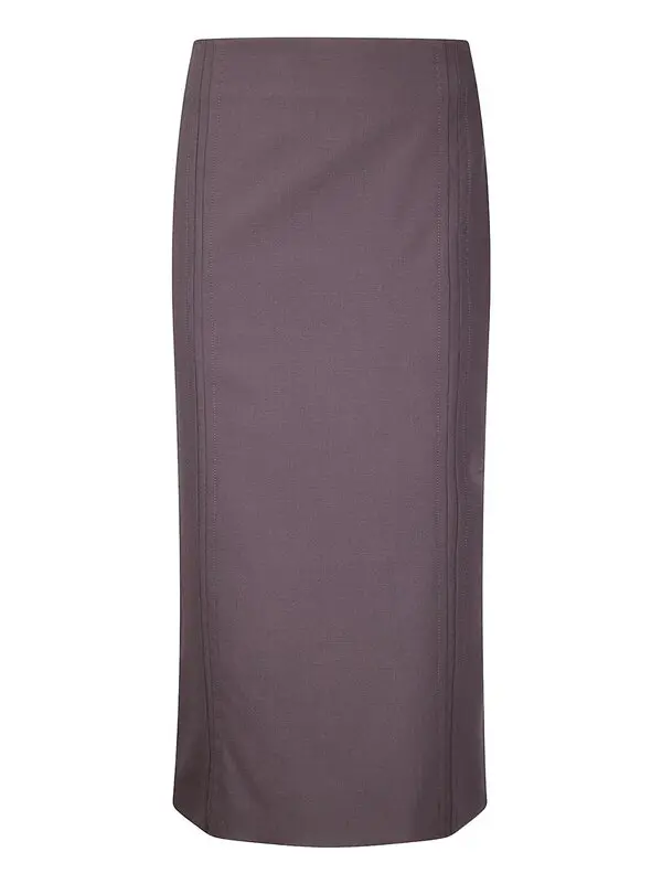 MAISON MARGIELA Midi Skirt With Slit - Black