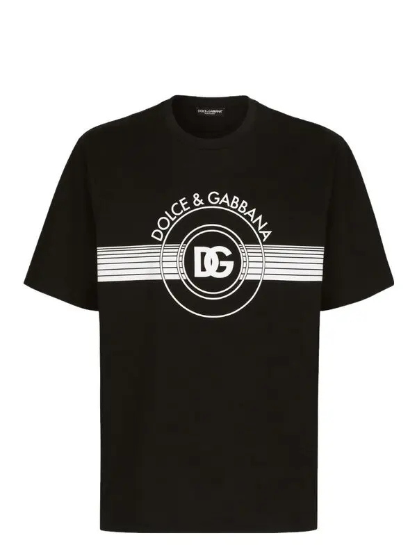 Dolce & Gabbana Dolce Gabbana Logo Printed Crewneck T-shirt - Black