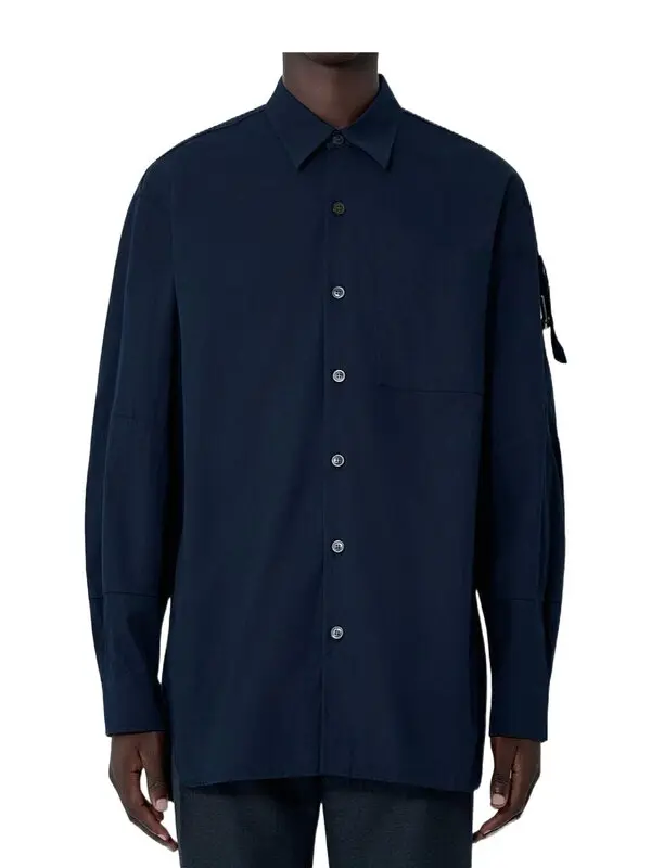 Dries Van Noten Button Down Poplin Shirt - Navy Blue