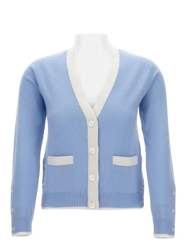 Thom Browne Cashmere Cardigan - Sky-blue