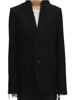 ANN DEMEULEMEESTER Single-breasted Blazer Coat - Black