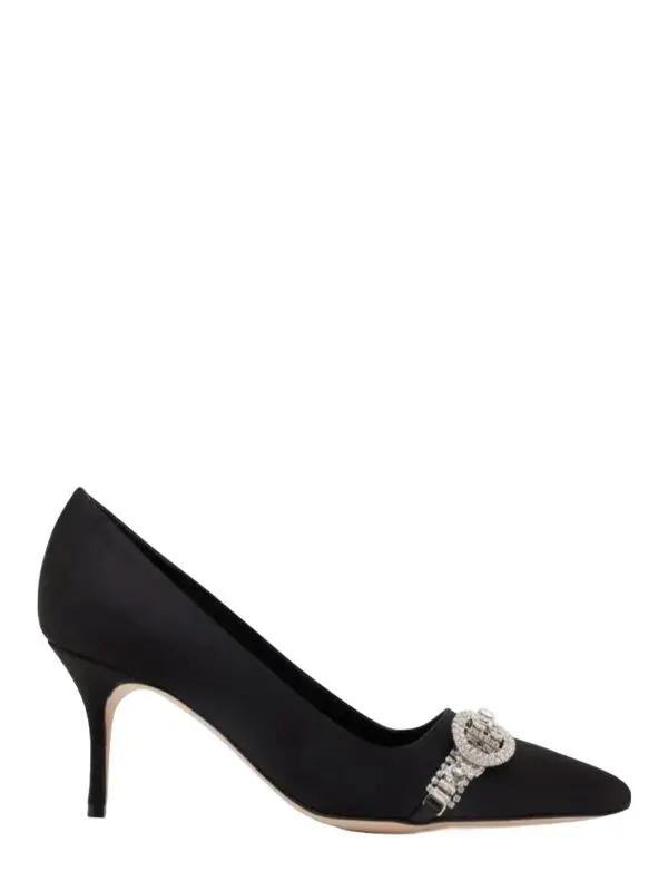 Manolo Blahnik Embellished Pointed Toe Pumps - Black