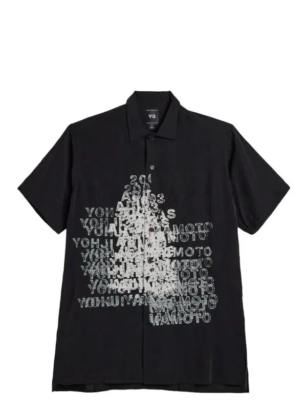Y3 Placed Graphic Short-sleeve Long Shirt - Black