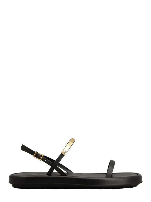 TOD'S Ankle Strap Sandals With Metal Detail - Black