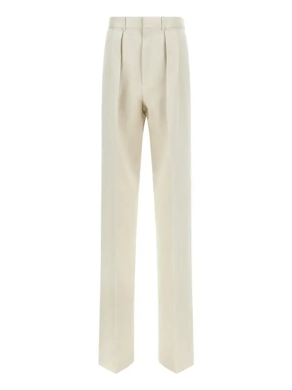 TOM FORD Pleated Straight-leg Trousers - Beige