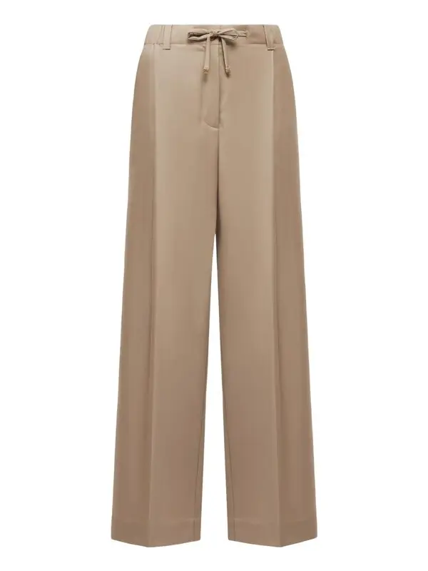 Moncler Wool Gabardine Tailored Pants - Brown