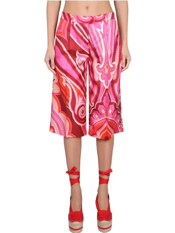 Etro All-over Graphic Print Shorts - Pink
