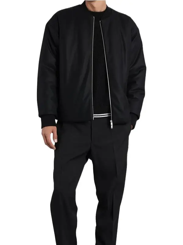 JIL SANDER Zip-up Bomber Jacket - Black