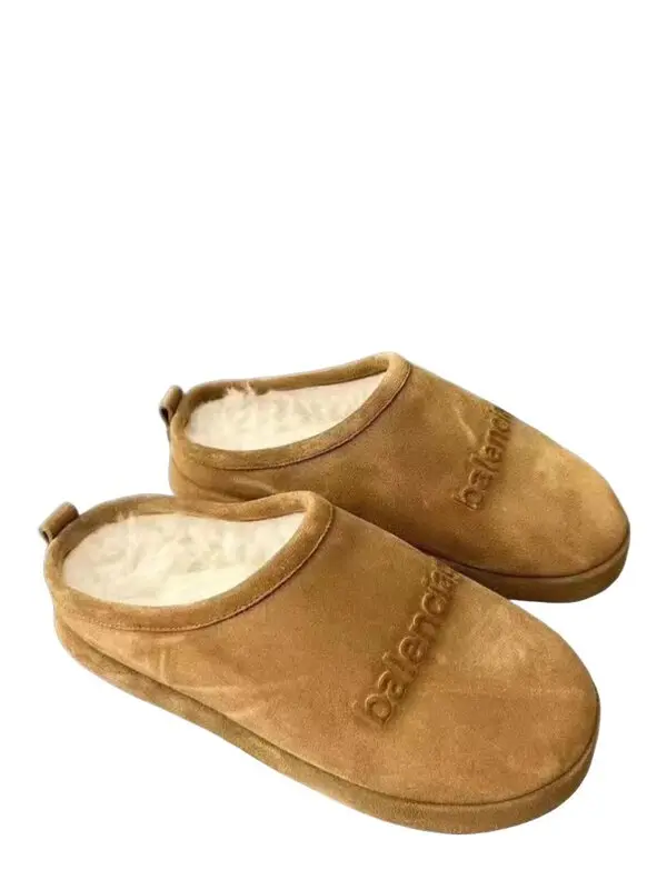 Balenciaga Logo Slippers - Brown