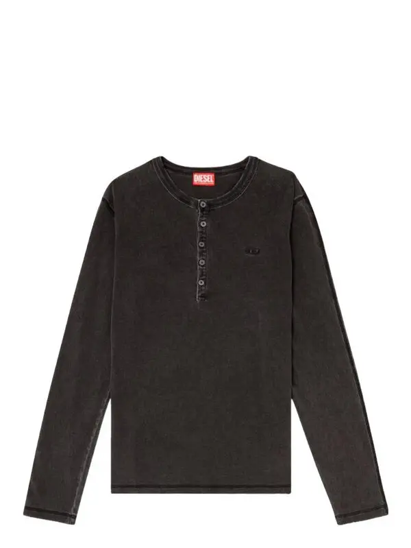 DIESEL® T Mind Long Sleeve Henley T-shirt - Black
