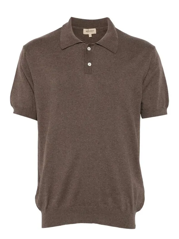 Woolrich Knit Short-sleeve Polo Shirt - Brown