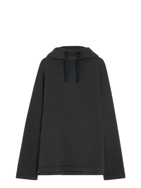 LEMAIRE Long-sleeved Hooded Sweatshirt - Black