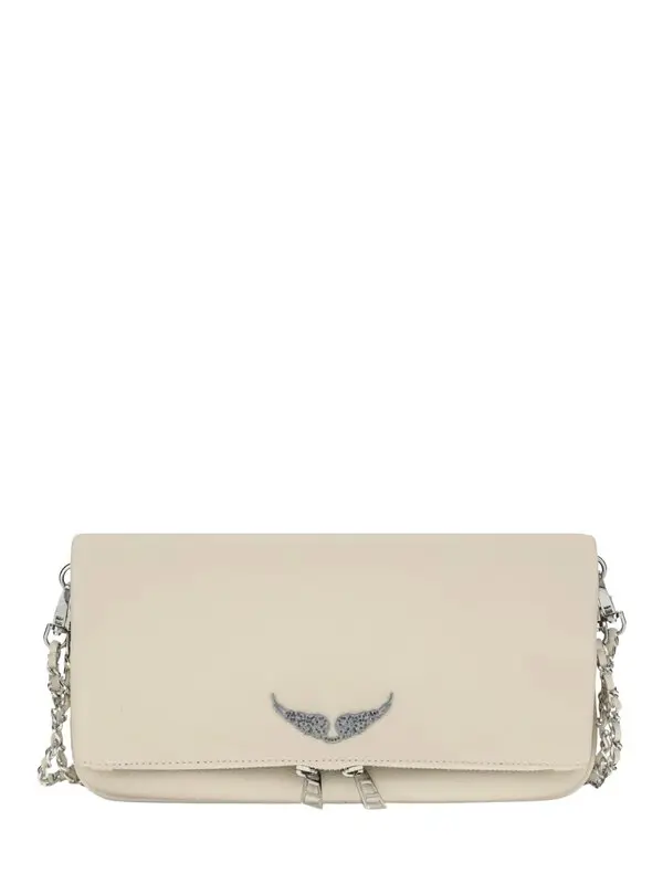 Zadig&Voltaire Rock Logo Plaque Clutch Bag - Nude