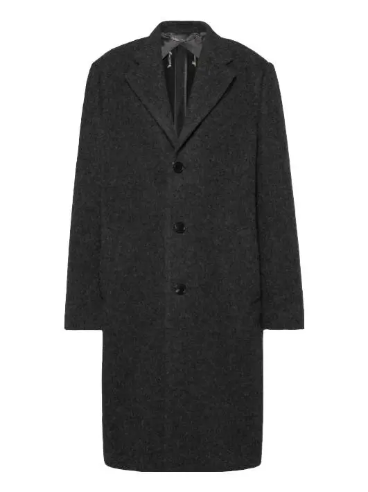 MAISON MARGIELA Single-breasted Wool Blend Coat - Anthracite