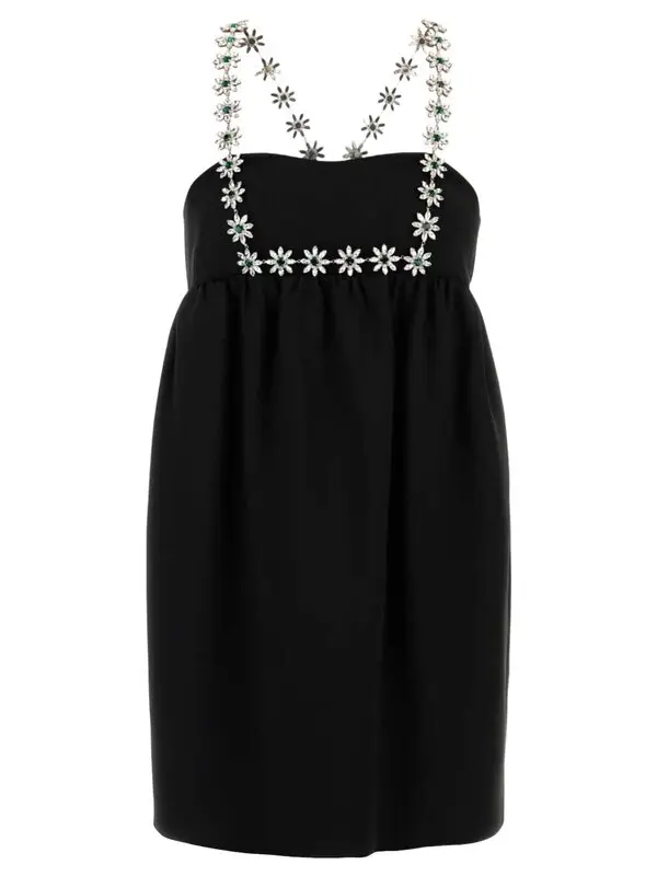 Prada Embellished Mini Dress - Black