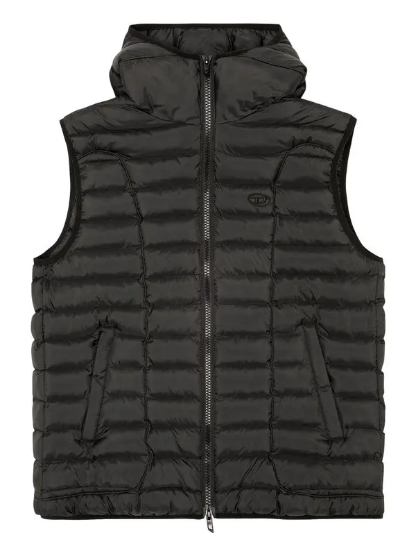 DIESEL® W-temple Puffer Gilet - Black
